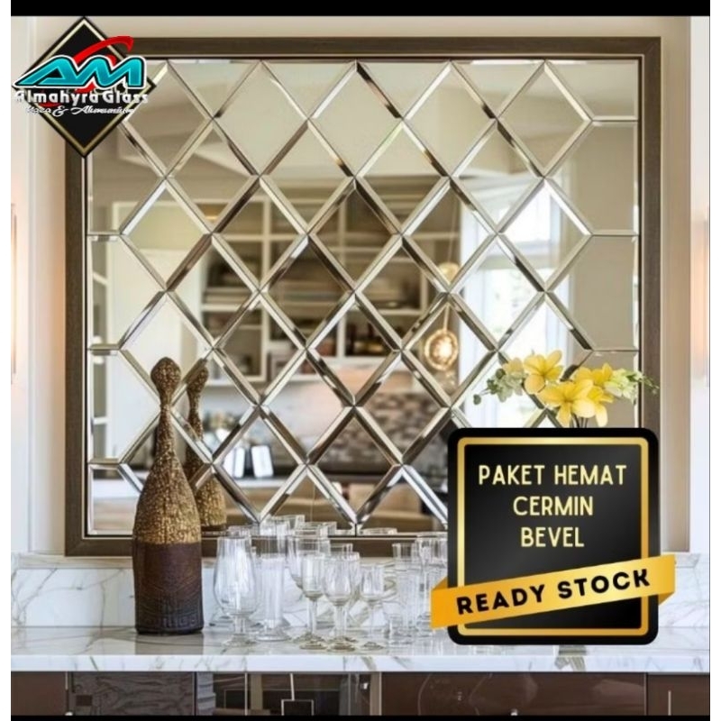 Jual CERMIN BEVEL ASLI KACA #diagonal#interior dinding#kaca moulding ...
