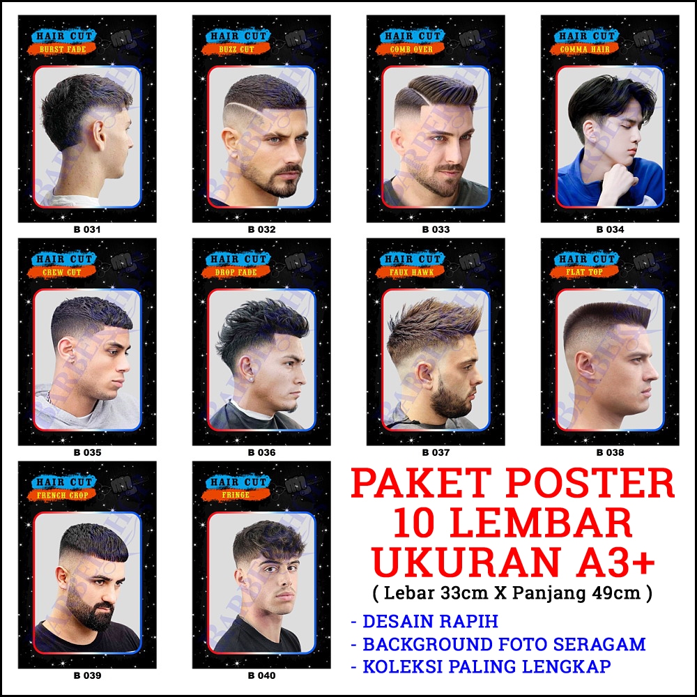 Jual Poster Barbershop Edukasi - Poster Pangkas Rambut Terbaru - Poster ...