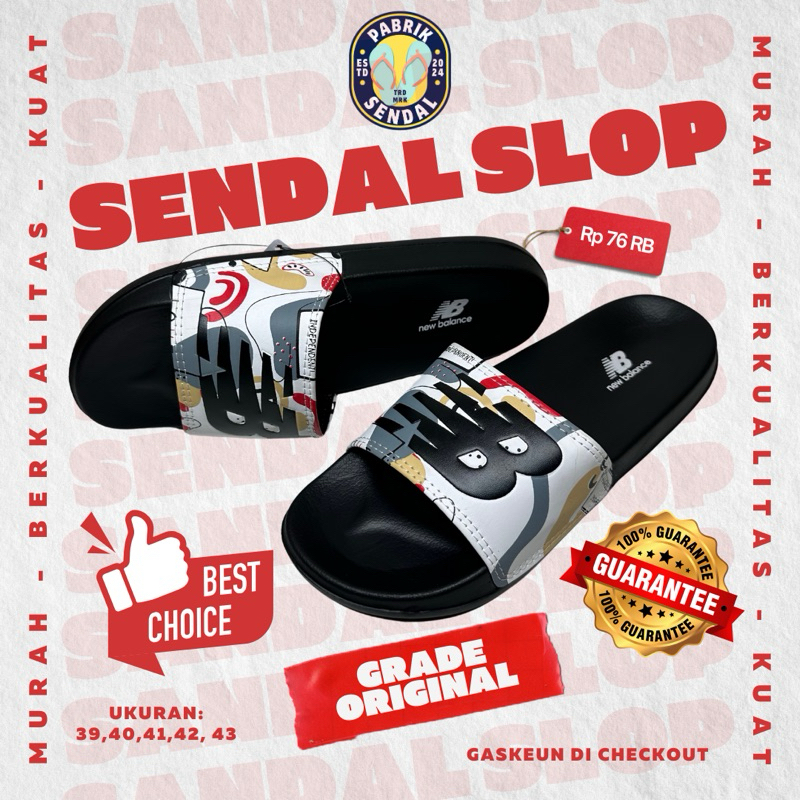Jual Sendal Slop Newbalance Premium Original Slipon Slide Casual Unisex ...