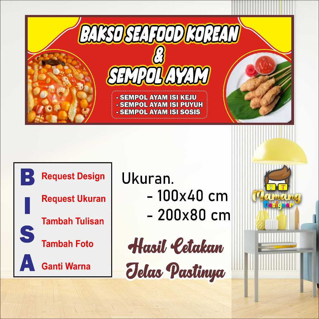 Jual Custom Banner Spanduk MMT Jajanan Korea dan Sempol Ayam bb ...