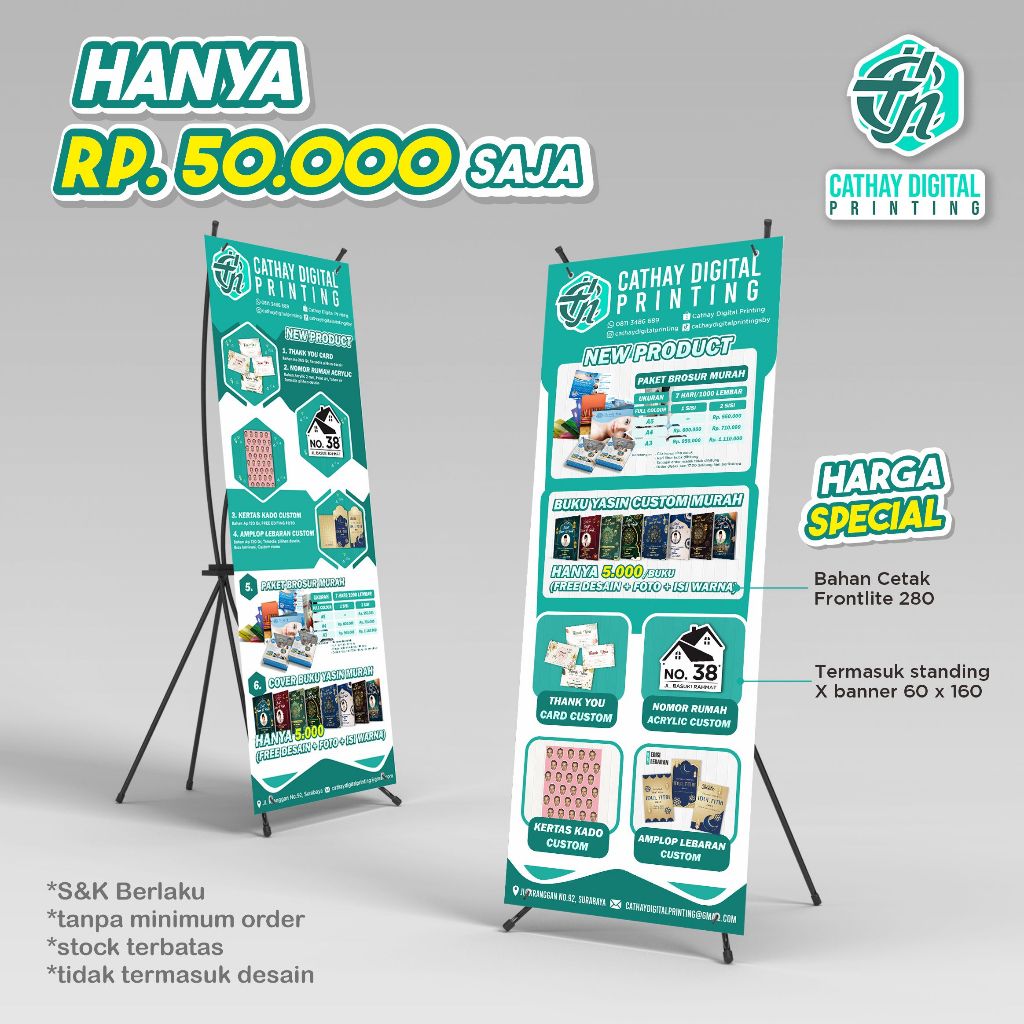 Jual X Banner 60 x 160 cm MURAH alat besi tebal | X Banner Custom | X ...