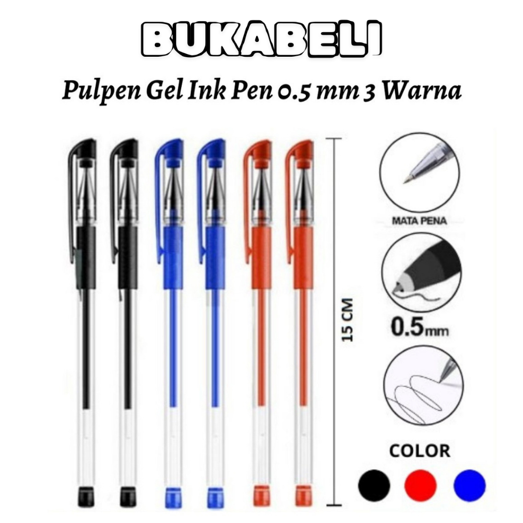 Jual BUKABELI COD Pulpen Gel 0.5mm Bolpen Pena Pen Alat Tulis Gel Tebal ...