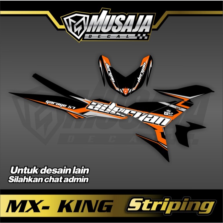 Jual Stiker striping mx king 150 oren abu hitam transparan uv glossy ...