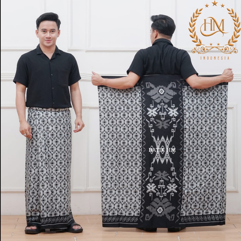 Jual Sarung BATIK HM Code Goyor Hitam Putih Seragam Muslim - Pria ...