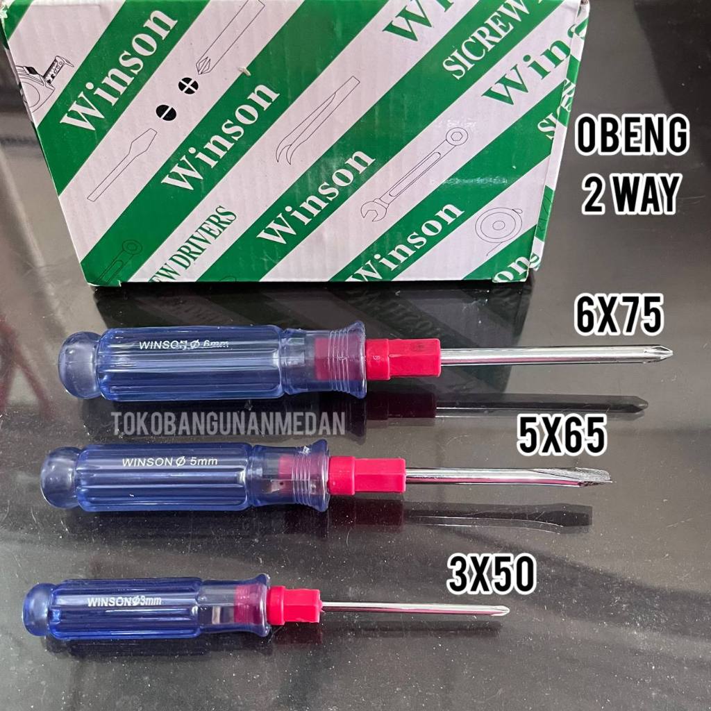Jual Obeng 2 way Magnet WINSON Plus Minus - Kecil sedang besar cabut ...