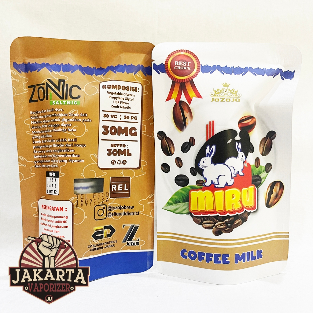 Jual [SALT] MIRU COFFEE MILK SALTNIC 30ML 30MG BY JOZOJO BREWERY ...