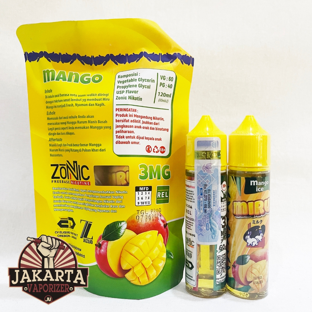 Jual MIRU MANGO ICE 60ML 3MG BY JOZOJO | Shopee Indonesia