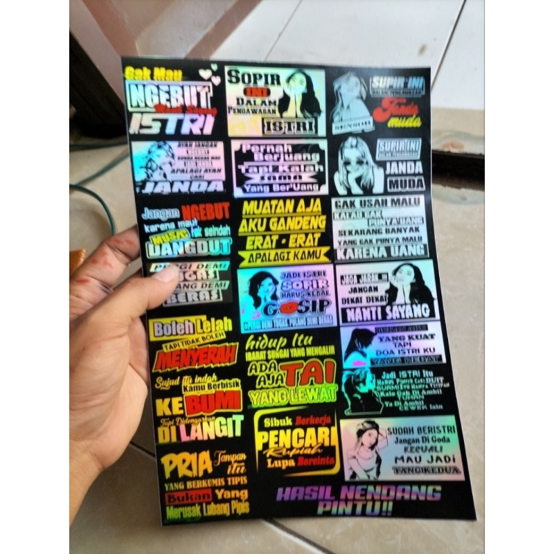 Jual STIKER KATA KATA | STIKER PACK | STIKER 1 LEMBAR | STIKER HOLOGRAM ...