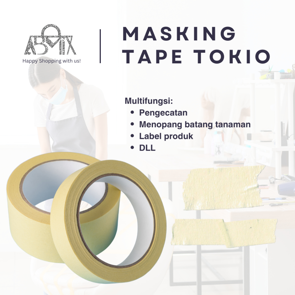 Jual Masking Tape Lakban Tokyo 48mm Putih & Kuning | Shopee Indonesia