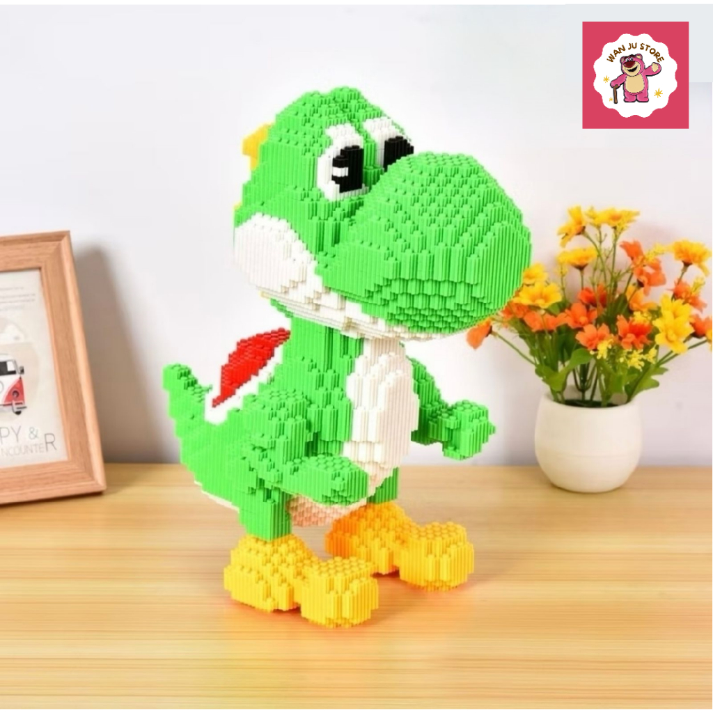 Jual Nano Blocks Super Mario Yoshi Dragon 3D Model, Mainan Blok Susun ...