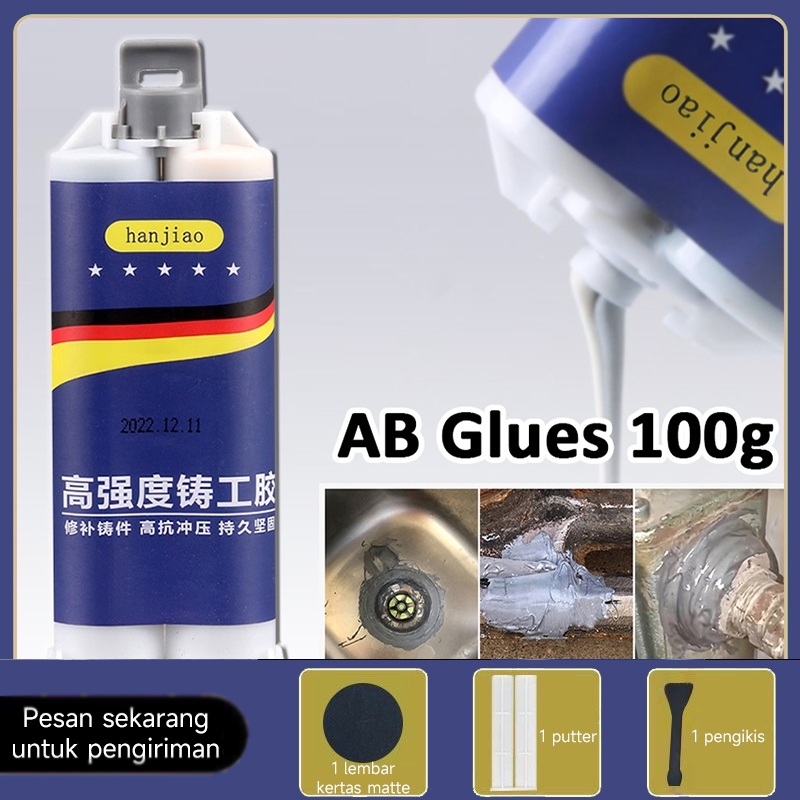 Jual Lem Besi AB Epoxy Metal Untuk Reparasi Mobil 100g Rumah (Lem Besi ...