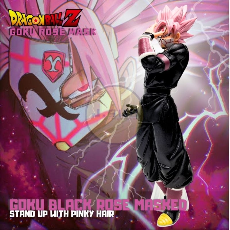 Jual Action Figure Goku Rose Masked Statue Dragonball DBZ Pinky Hair ...