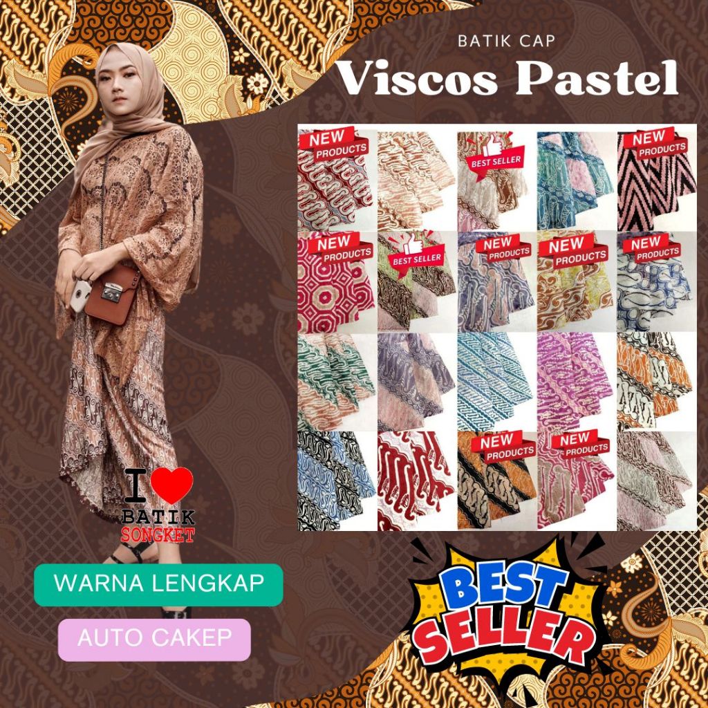 Jual VISCOS PASTEL PARANG BAHAN KAIN BATIK VISCOSE VISKOS ATBM KATUN ...