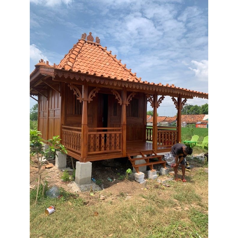 Jual Rumah kayu model joglo 4m x 6m kayu jati lokal | Shopee Indonesia