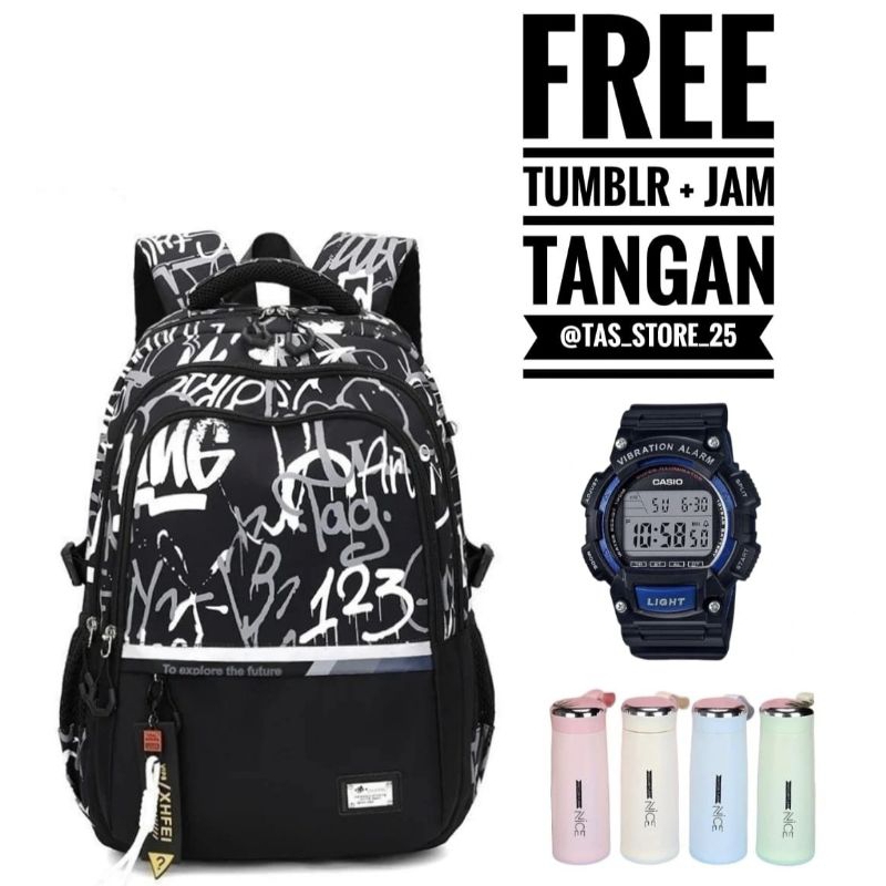 Jual 3 IN 1 Tas sekolah anak laki laki perempuan backpack sekolah anak SD SMP SMA | Shopee Indonesia