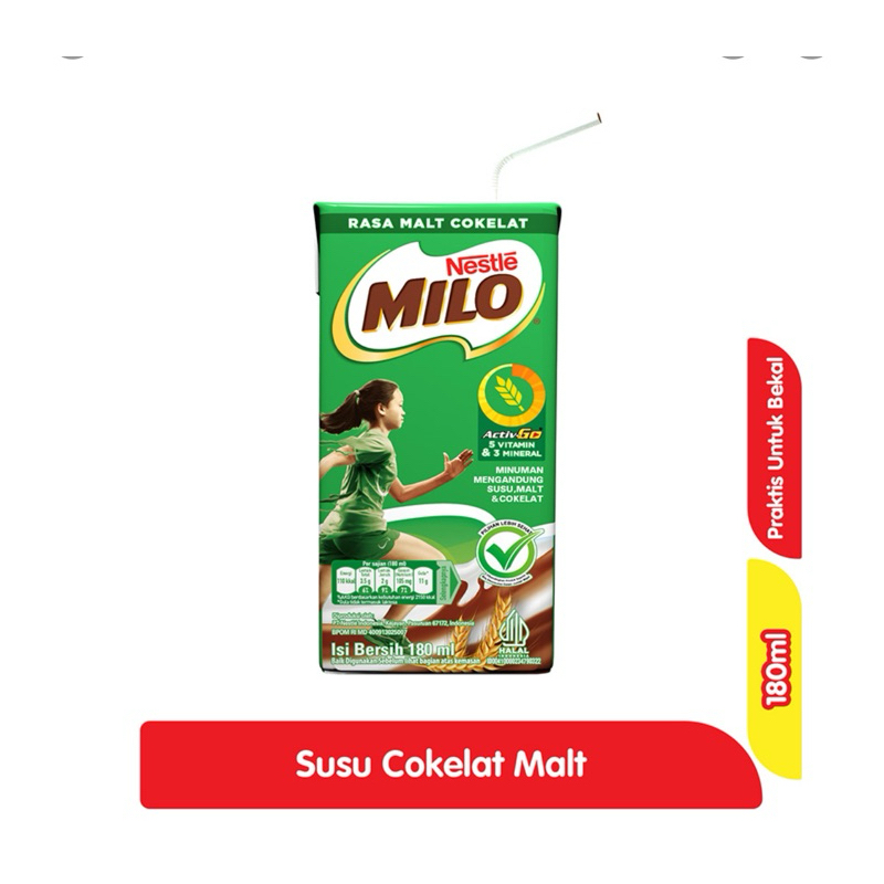 Jual Milo Activ-Go Cokelat UHT Kotak 180ml | Shopee Indonesia