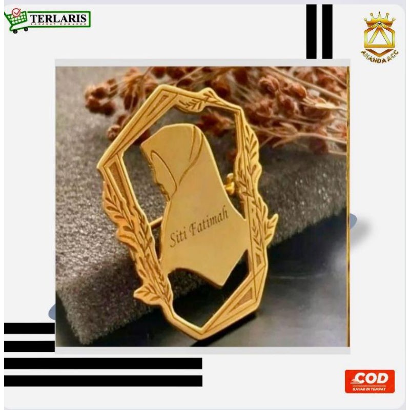 Jual bros nama inisial bunga lapis emas model terbaru | Shopee Indonesia