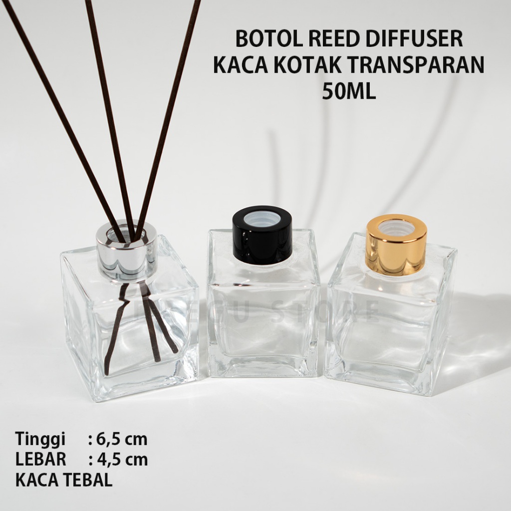 Jual Botol Reed Diffuser 50ml Kotak Persegi / Transparan Kaca Tebal Aromatherapy Pengharum ...