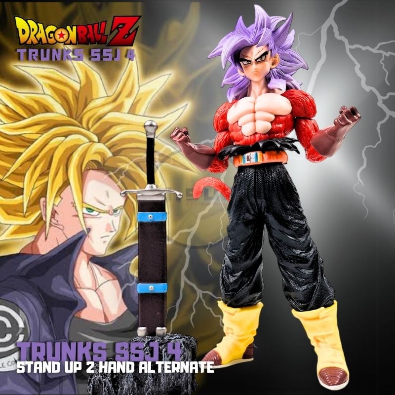 Jual Action Figure Trunks SSJ 4 Statue Dragonball DBZ Standing 2 Mode ...