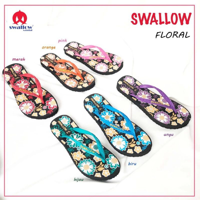 Jual Sandal Jepit Swallow Bunga Floral | Shopee Indonesia