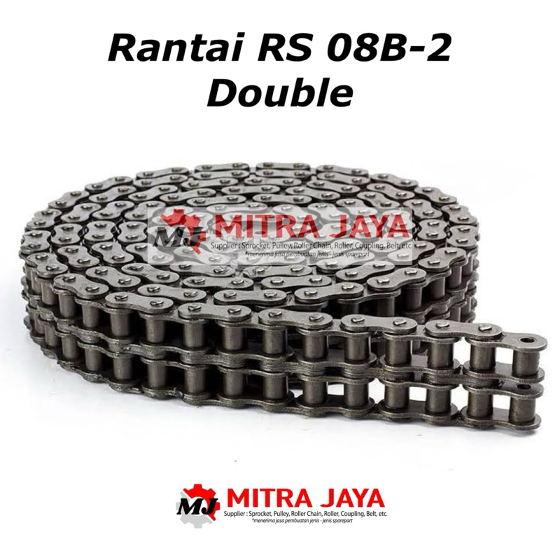 Jual ROLLER CHAIN RS 08B-2 (RANTAI SPROCKET DOUBLE) BRITISH 08 B | Shopee Indonesia