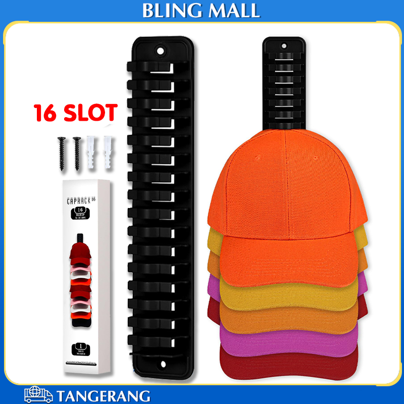 Jual 16 Slot Gantungan Topi ABS Rak Topi Dinding Tempel Rak Tempat Topi ...