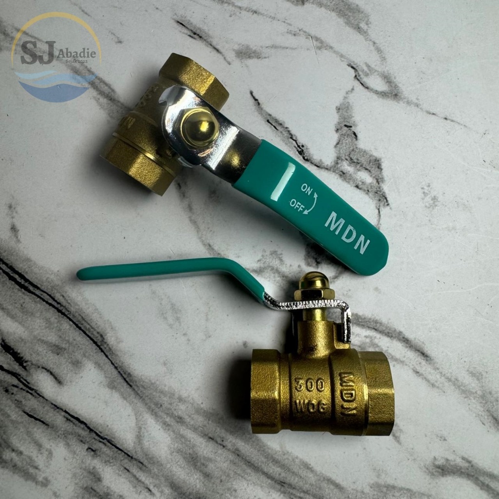 Jual (1 PC) MDN Ball Valve Stop Kran Kuningan / PVC Transparan 1/2 - 3/4 - 1 Inch | SJ ABADIE ...