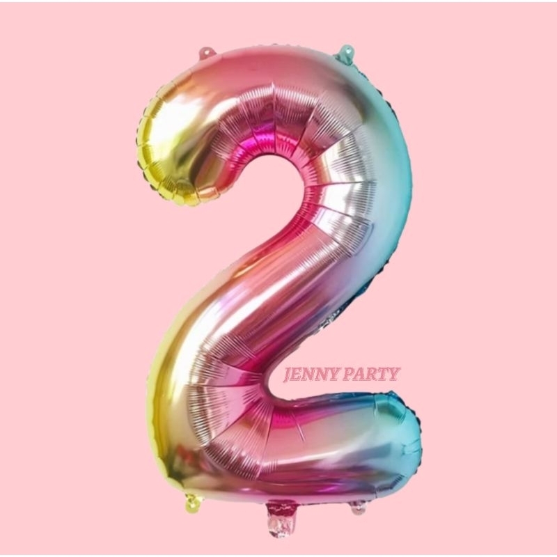 Jual Balon Angka 2 Jumbo Rainbow | Shopee Indonesia