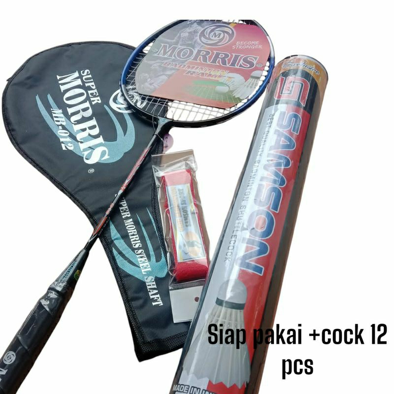 Jual BARU raket badminton MORRIS berlogo PBSI Siap pakai isi 1 tas 1 ...