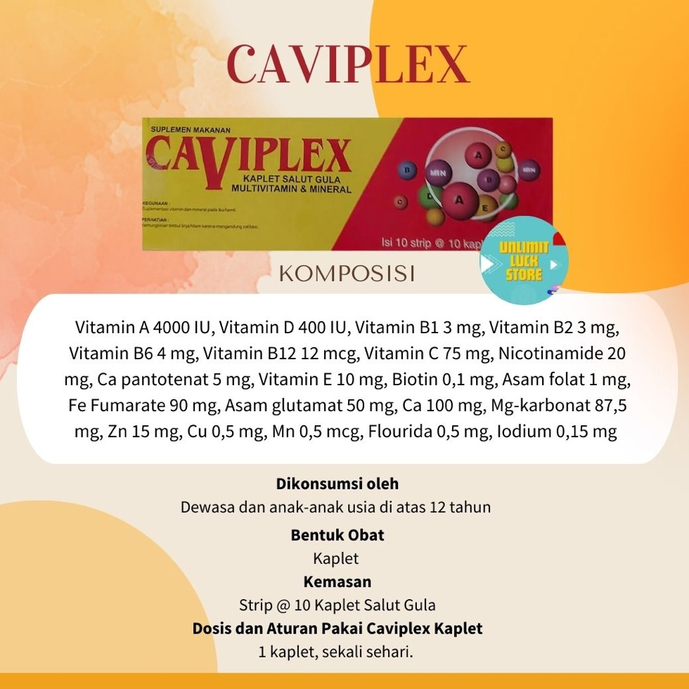 Jual CAVIPLEX 1 BOX 10 STRIP MULTIVITAMIN GROSIR | Shopee Indonesia