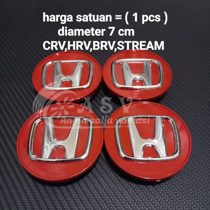 Jual dop roda tutup velg mobil crv brv hrv stream merah logo chrome ...