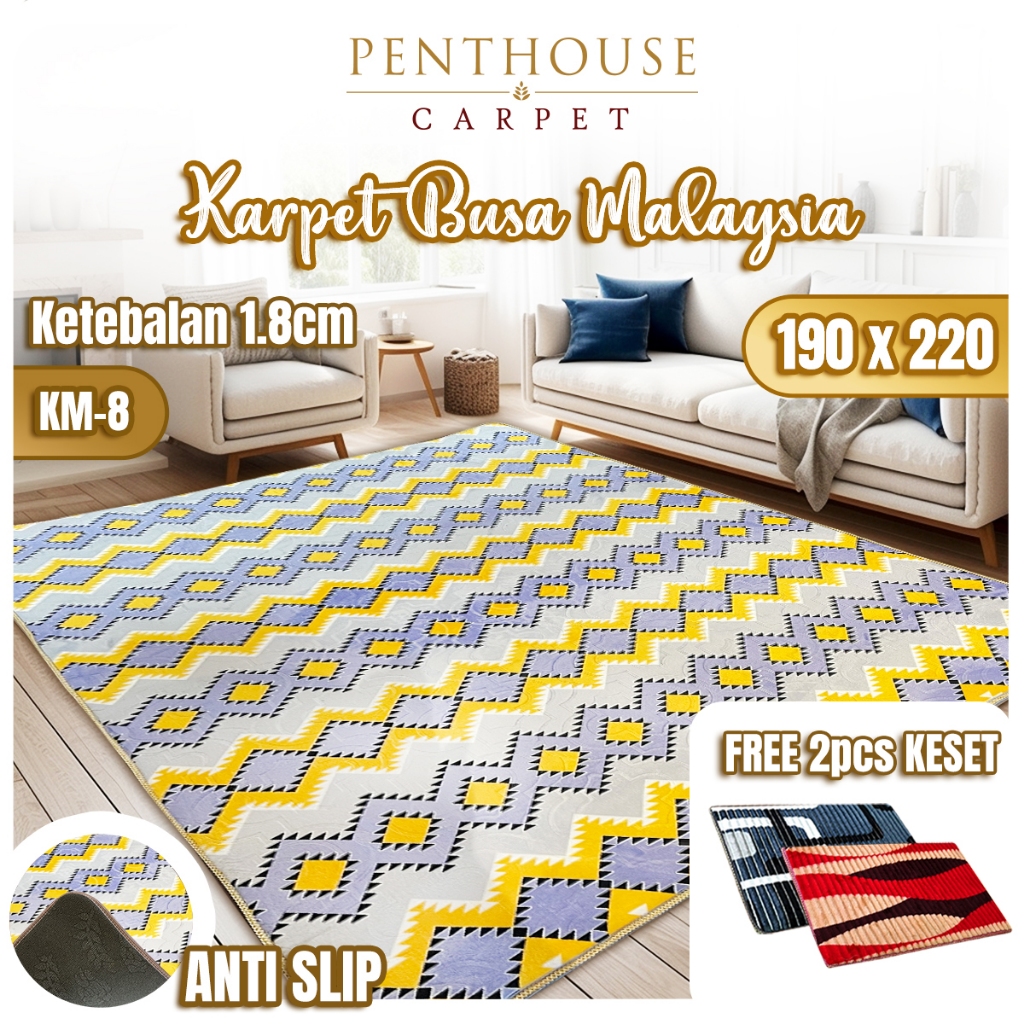 Jual Karpet Busa Malaysia Emboss 220X190 CM Karpet Rumah Tebal Lembut ...