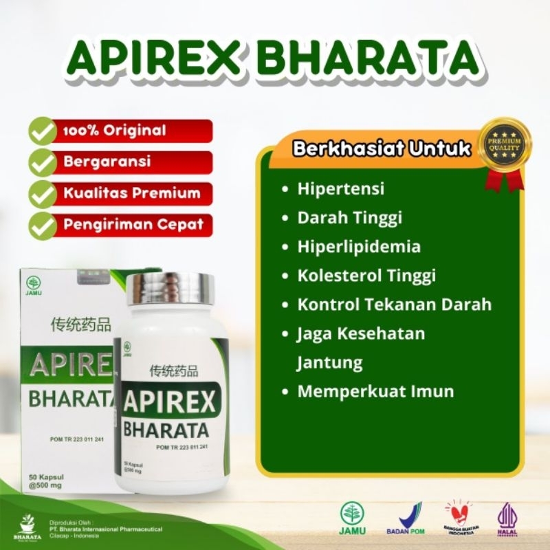 Jual Obat Hipertensi Obat Darah Tinggi Paling ampuh Apirex Bharata 100% ...