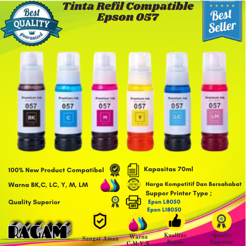 Jual Tinta Refill Compatible Epson 057 1set ( 6 Warna ) For Printer ...