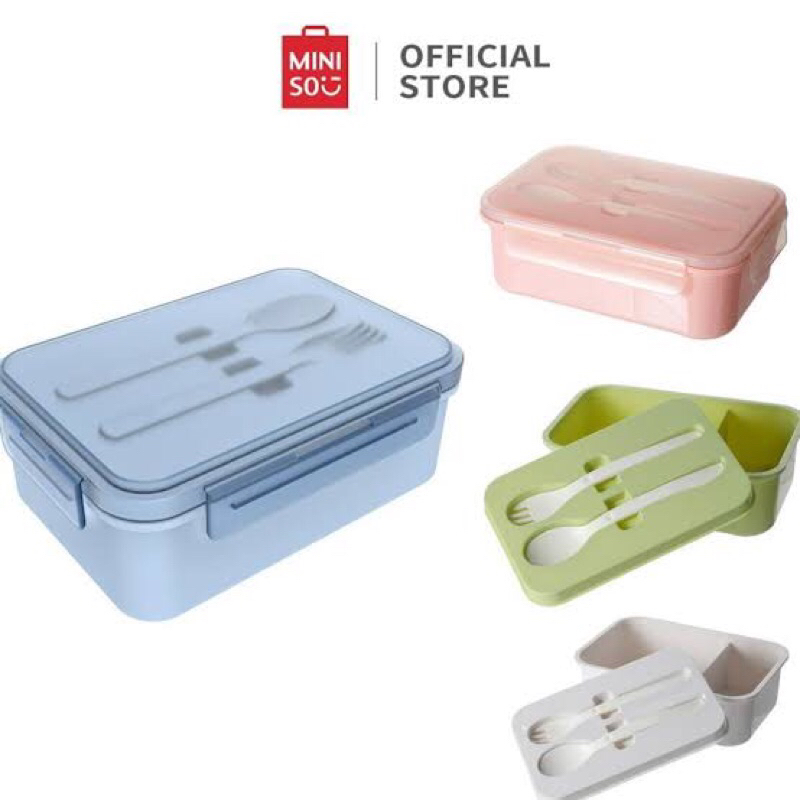 Jual Miniso Lunch Box bento Box 1200ml / Miniso kotak bekal kotak makan ...