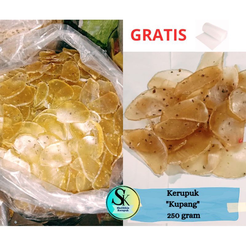 Jual Kerupuk Kupang 250 gram / Kerupuk Kupang warna Cokelat / Kerupuk ...