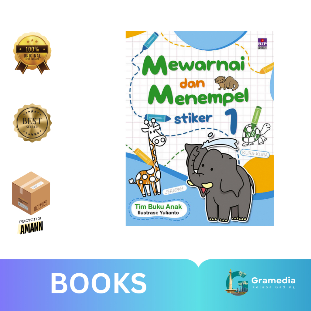 Jual Gramedia MKG - Buku Anak Mewarnai dan Menempel Stiker 1 (Tim BIP) | Shopee Indonesia
