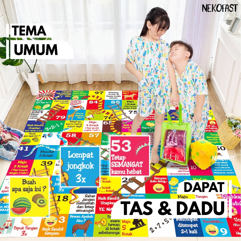 Jual NEKOFAST ULAR TANGGA JUMBO MAINAN EDUKASI ANAK FREE BANTAL DADU ...