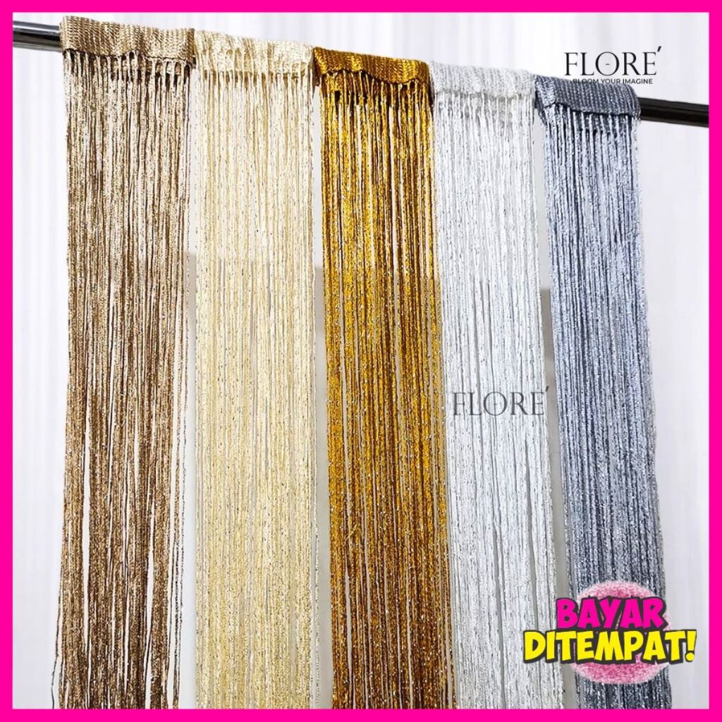 Jual Tirai Benang Glitter 1x2 (KN-302) | Shopee Indonesia