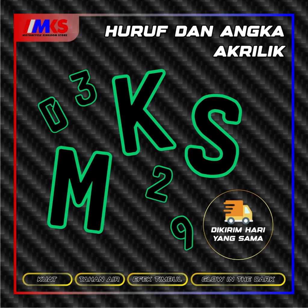Jual Emblem Huruf timbul akrilik dan Angka Plat Nomor Motor Tulisan ...
