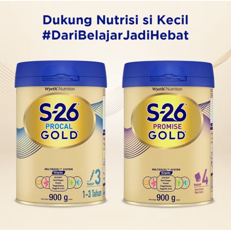 Jual S26 Procal dan Promise Gold Tahap 3 dan 4 Vanila 900 gram | Shopee Indonesia