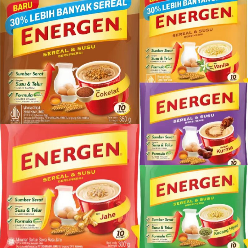 Jual ENERGEN Minuman Susu Sereal isi 10 Sachet vanilla cokelat kacang ...