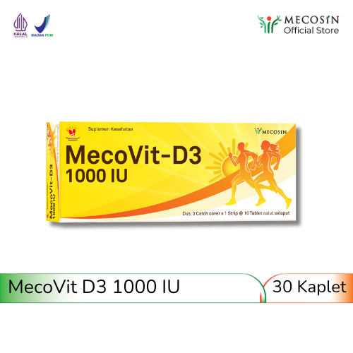 Jual MecoVit-D3 1000IU / Vitamin D3 1000 IU 1 Box 30 Kaplet ...