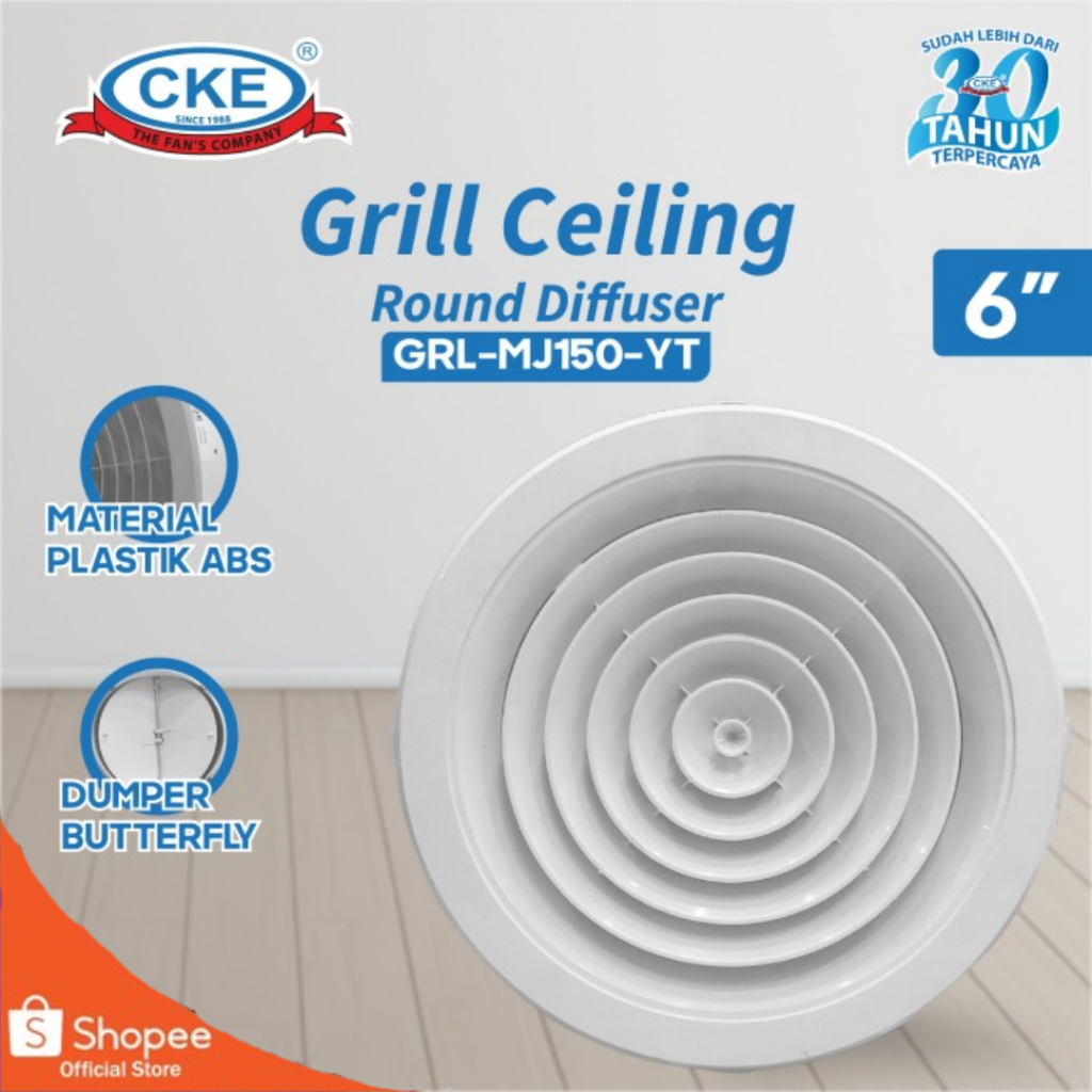 Jual CKE Grill Ceiling Round Diffuser AC Ducting 6” Inch Diffuser Bulat ...