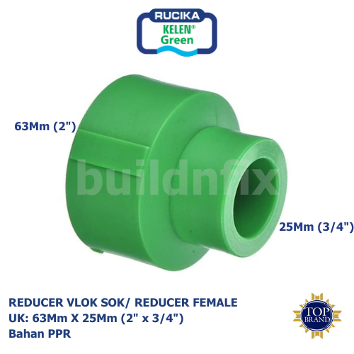 Jual RUCIKA REDUCER VLOK SOK / REDUCER FEMALE PPR 63Mm X 25Mm (2" x 3/4") | Shopee Indonesia