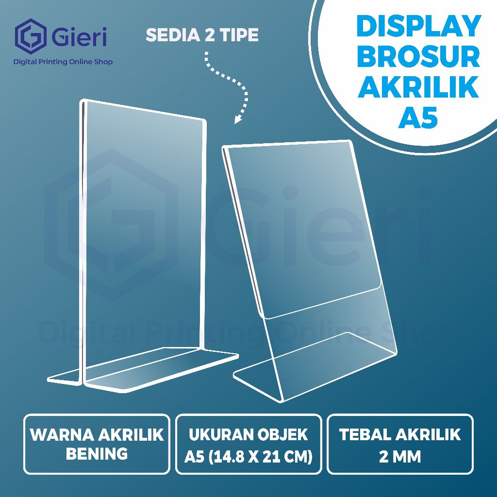 Jual GIERI - AKRILIK / DISPLAY BROSUR A5 / STAND AKRILIK QRIS A5 ...