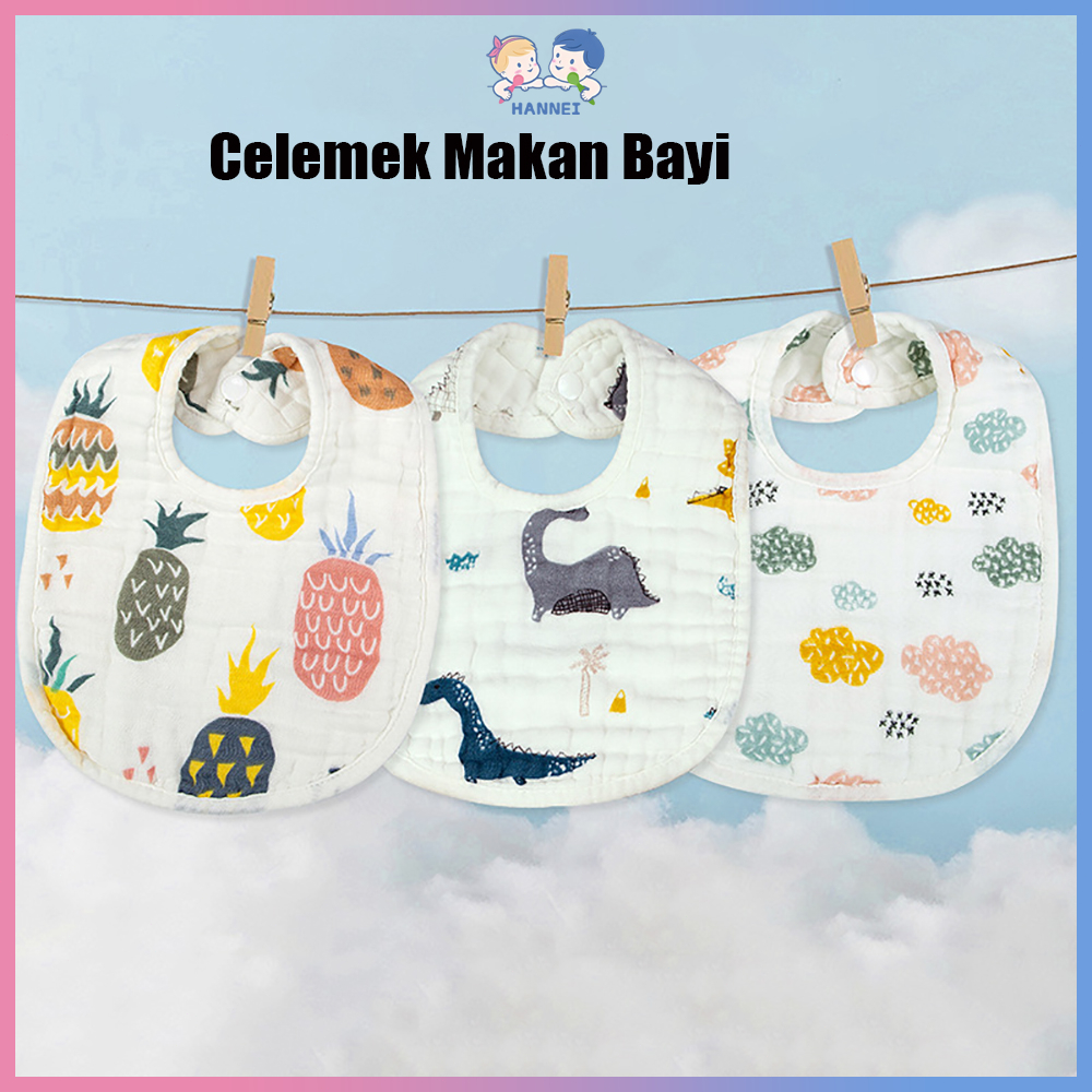 Jual Hannei Celemek Makan Bayi Kartun Slabber Bayi Lucu Bibs Bayi Air ...