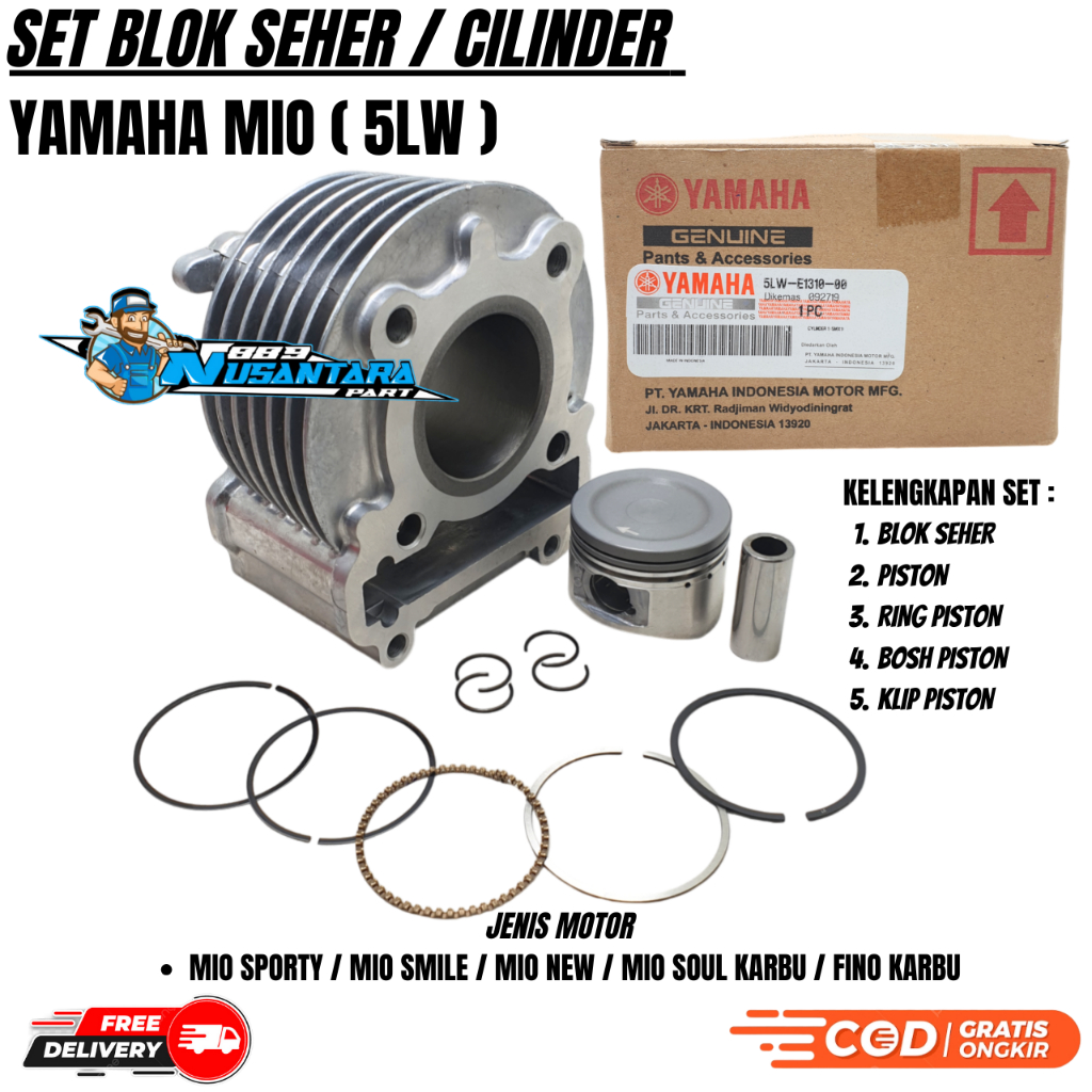 Jual BLOK SEHER FULL SET KOMPLIT ASSY YAMAHA MIO SPORTY / MIO SMILE / NOUVO / MIO SOUL | Shopee ...