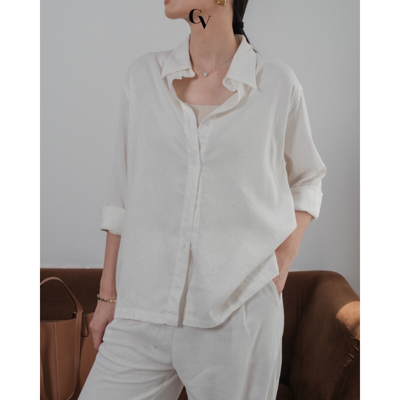 Jual CaVa Chic - Cara Shirt | Kemeja Linen Wanita | Women Basic Shirt ...