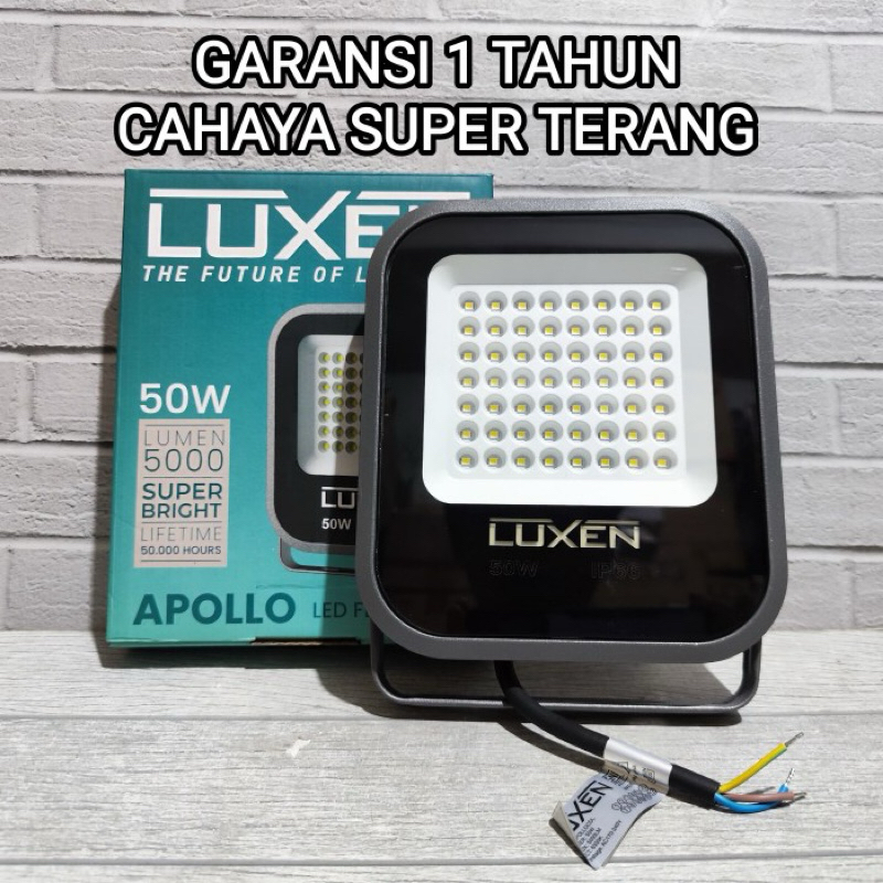 Jual LUXEN APOLLO SOROT LED FLOOD LIGHT 50W 50 WATT PUTIH GARANSI SNI ...
